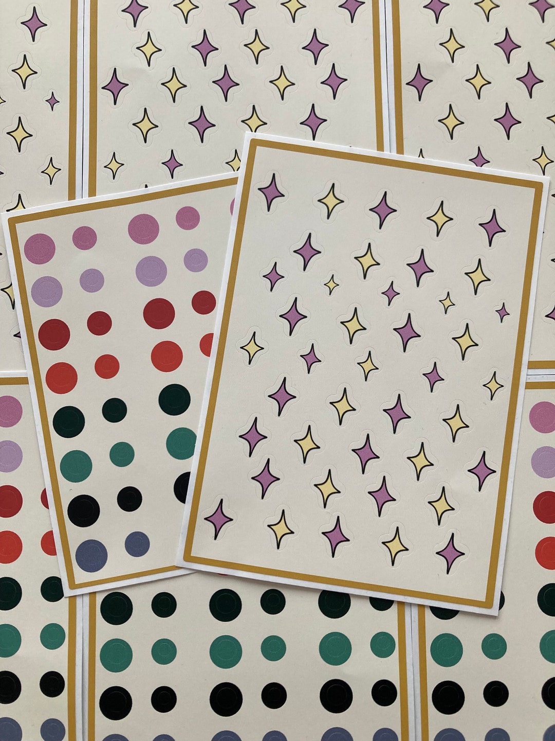 Stars & Dots Cute Journaling Sticker Sheets Matte. Contains - Etsy
