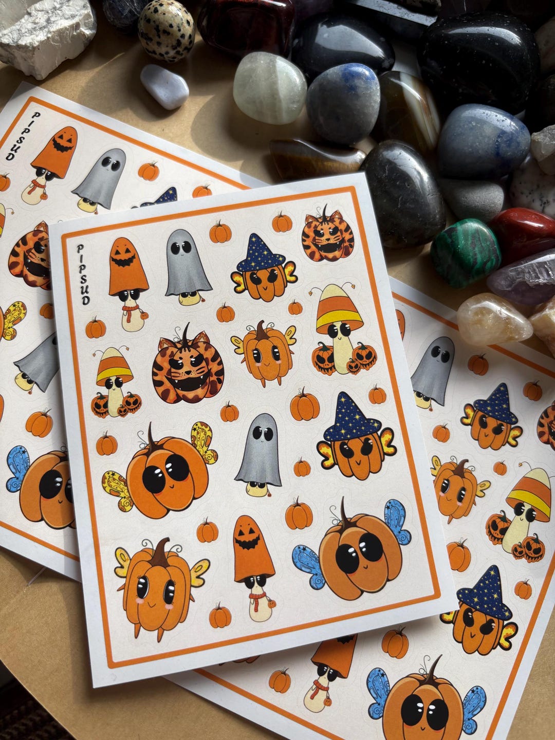 Autumn Sticker Sheets. Cute, Cozy, Spooky, Fall, Halloween Art. Perfect ...