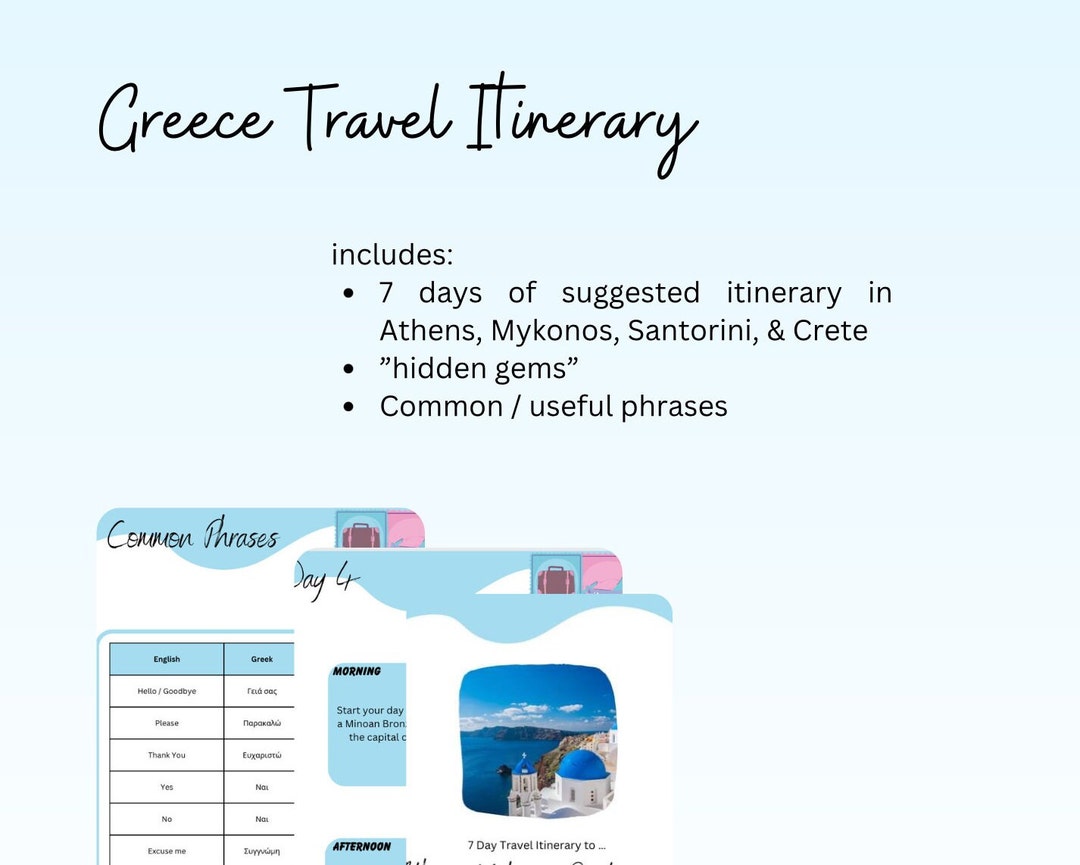 7 Day Greek Island Itinerary, Travel Itinerary, Athens, Santorini ...