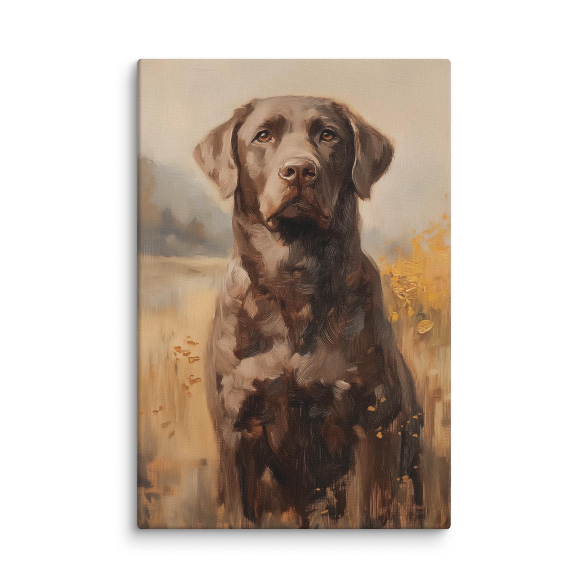 Chocolate-brown Labrador Canvas Print - French Country Oil Painting ...