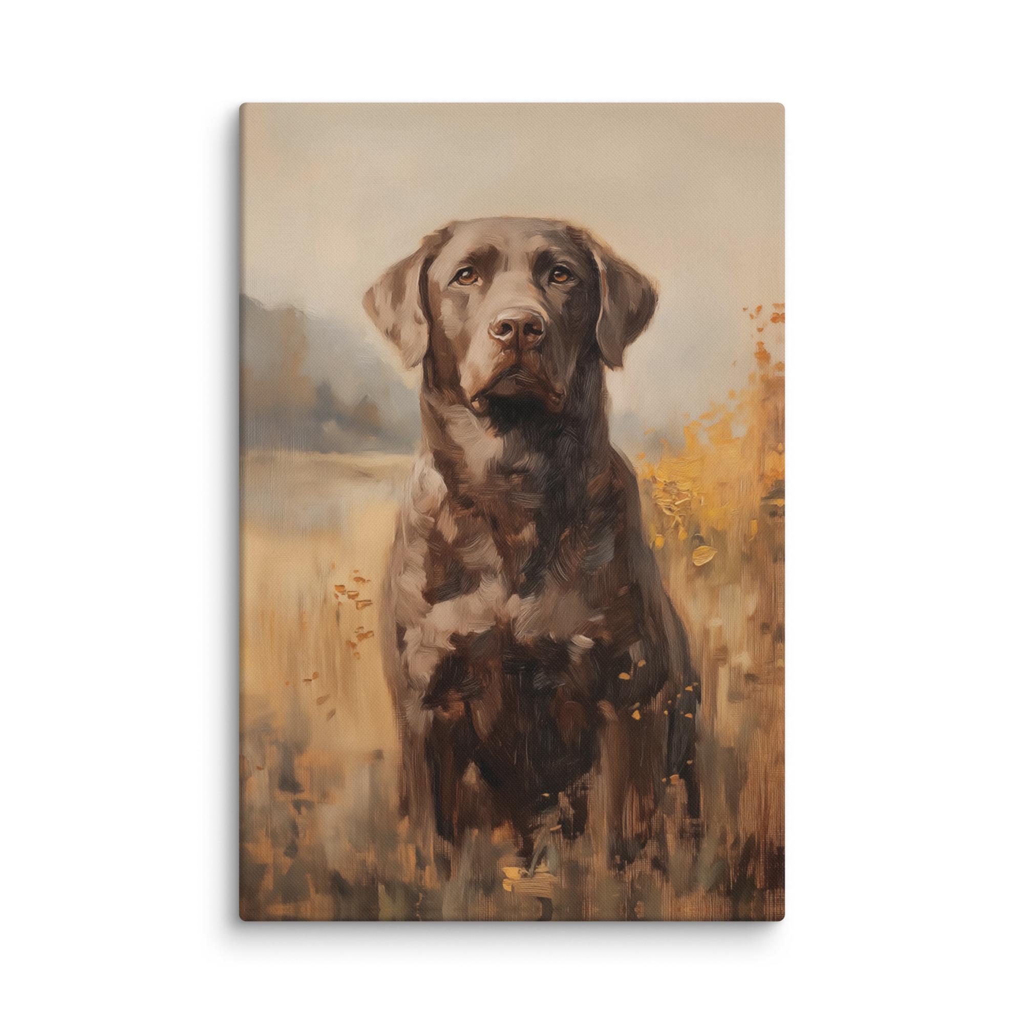 Chocolate Labrador Canvas Print - French Country Oil Painting - Etsy