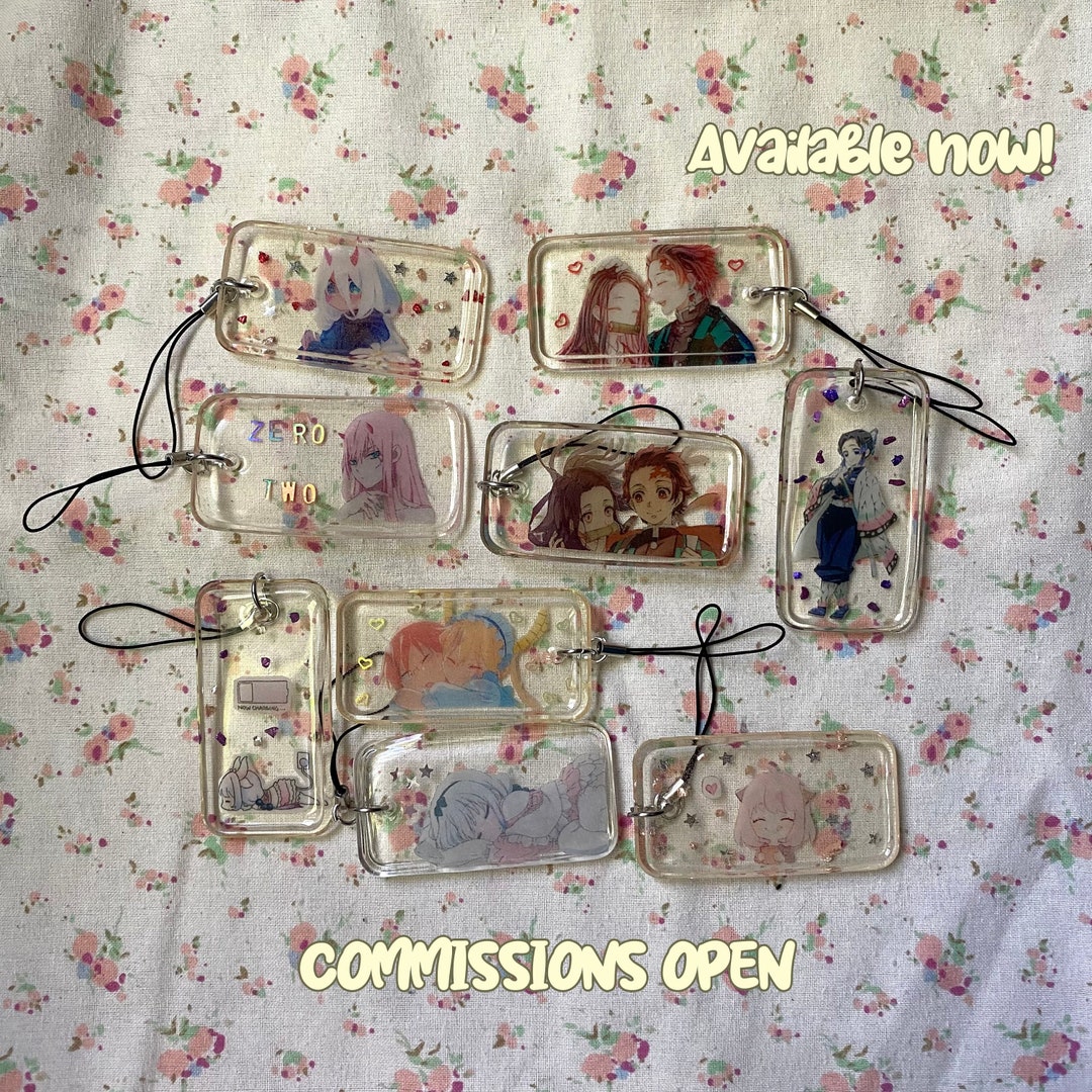 Anime/manga Keychains Made With Epoxy Resin Handmade Gift Accessories ...