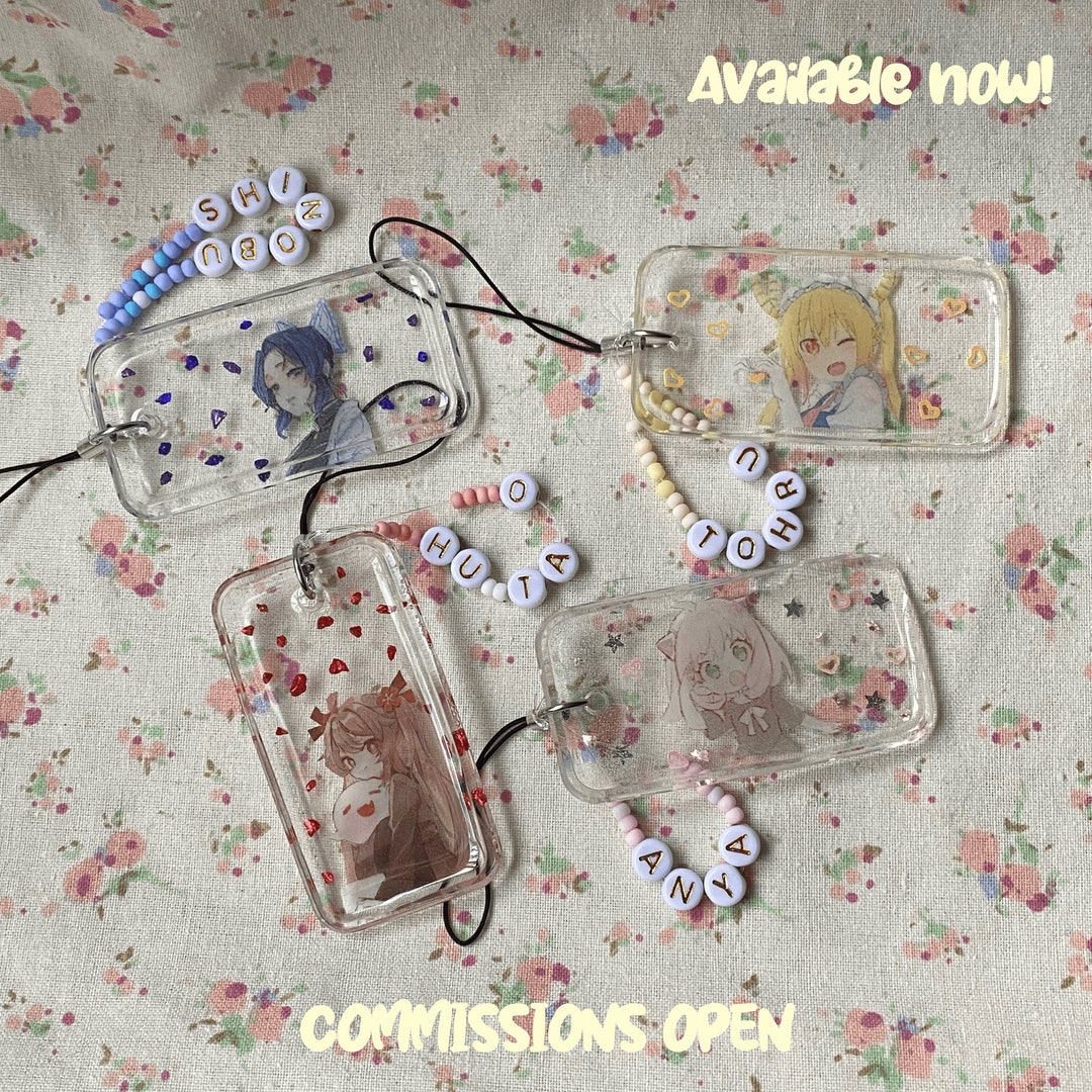 Anime/manga Keychains Made With Epoxy Resin Bracelet Handmade Gift ...