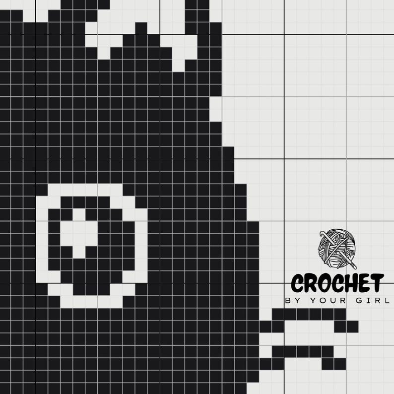 Peeking Cat Tapestry Crochet Graph | Single Crochet Color Chart | Throw ...