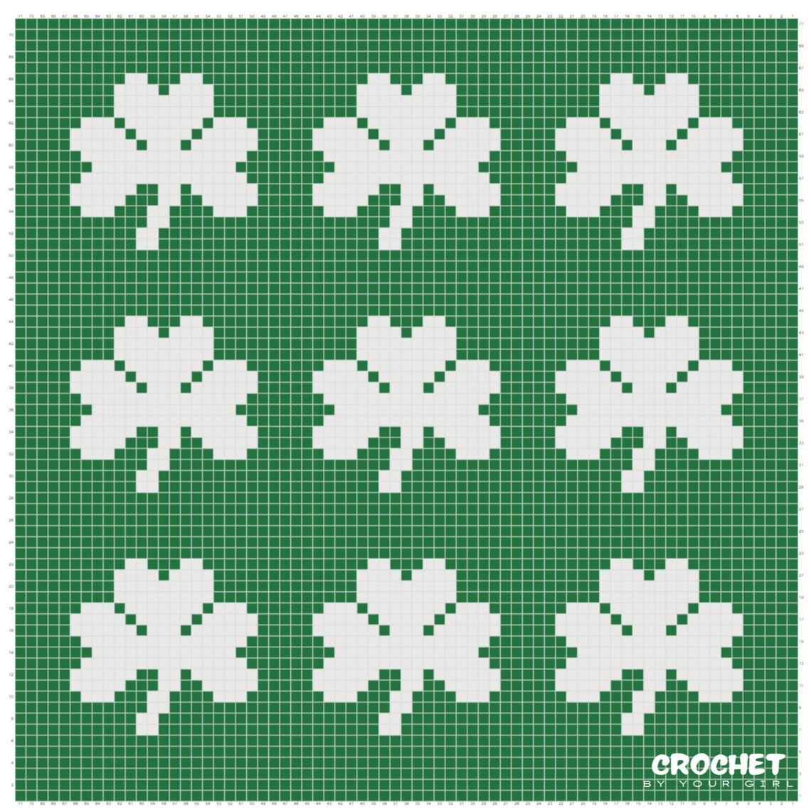 Shamrock Crochet Pattern: St. Patrick's Day Chart (PDF Pattern) - Etsy