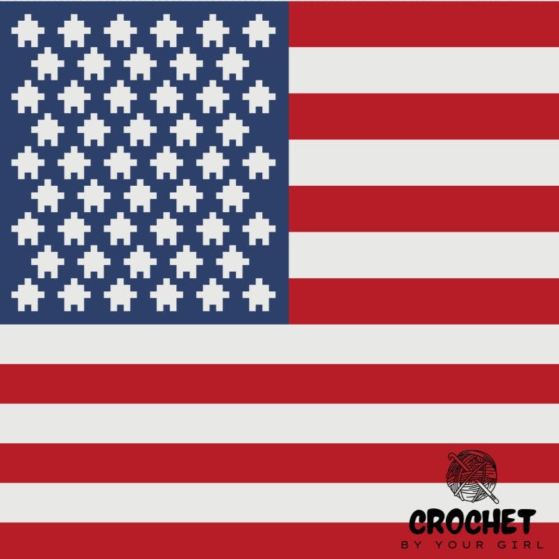 American Flag Tapestry Crochet Pattern: 4th of July Decor (PDF Pattern ...