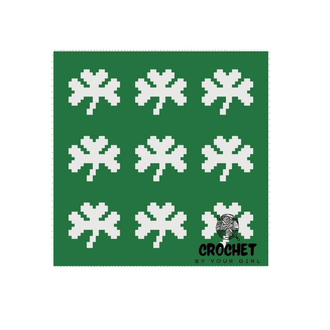 Shamrock Crochet Graph | Single Crochet Color Chart | St. Patrick's Day ...