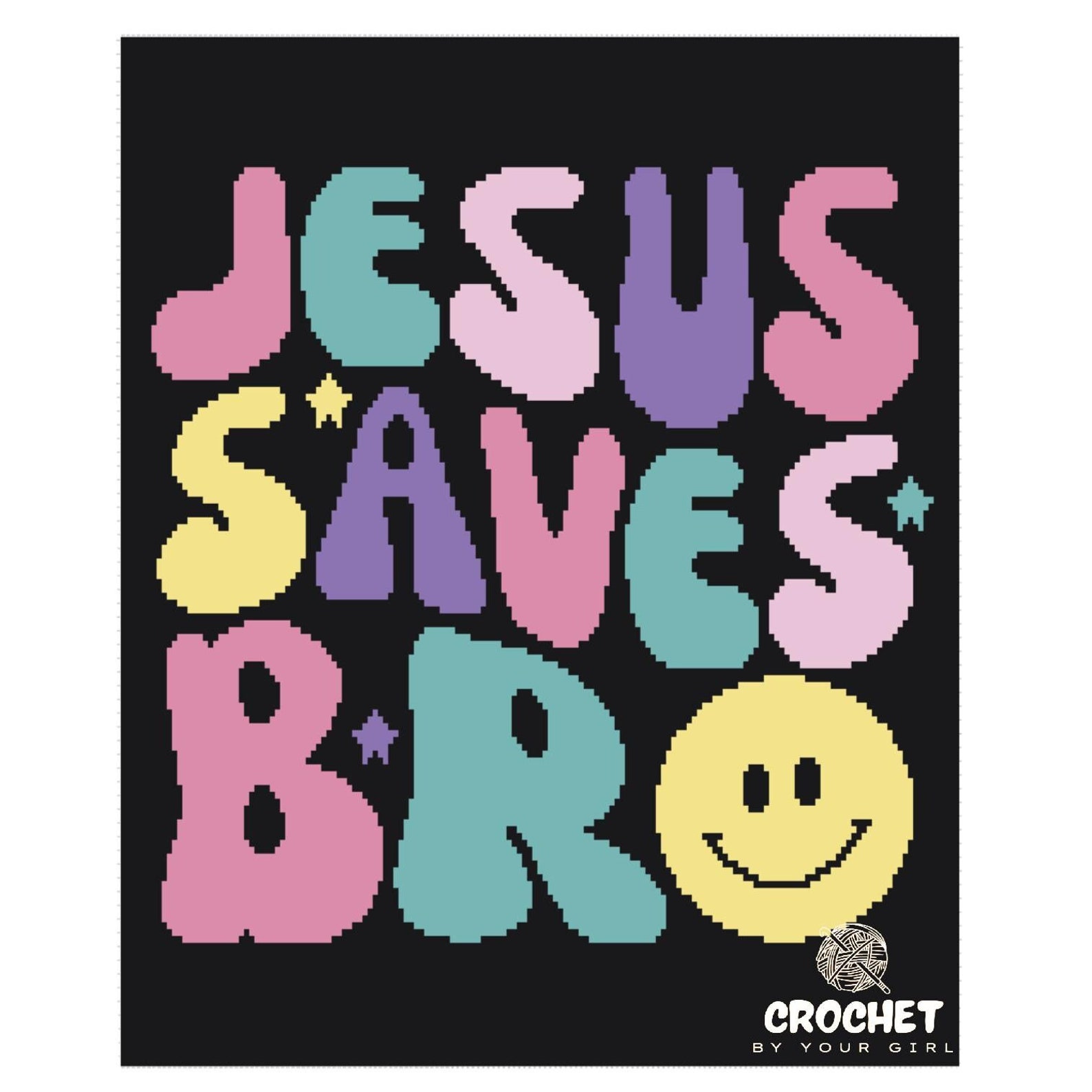 Jesus Saves Graphghan | Crochet Afghan Pattern | Half Double Crochet ...