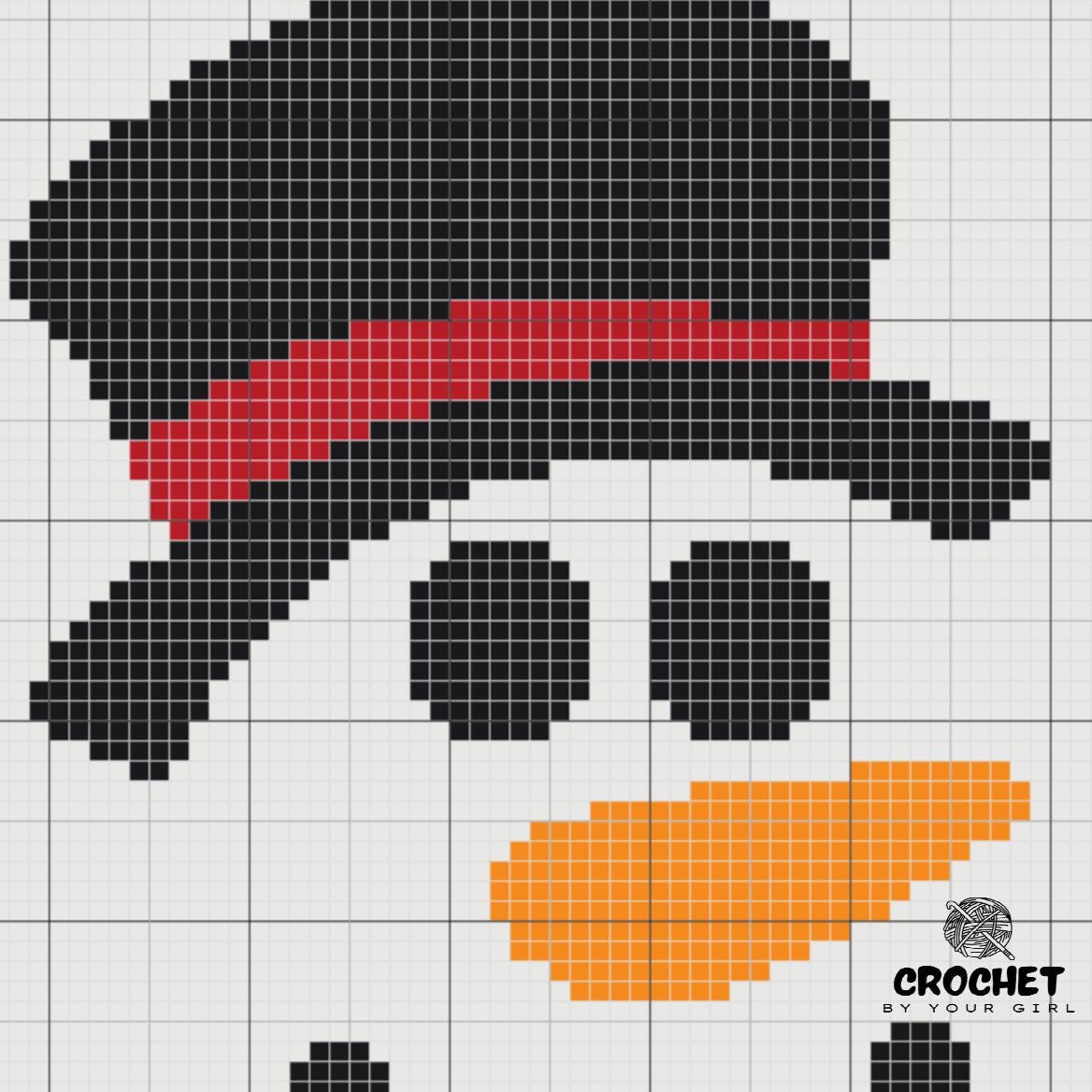 Snowmantapestry Crochet Graph Single Crochet Color Chart Throw Pillow ...