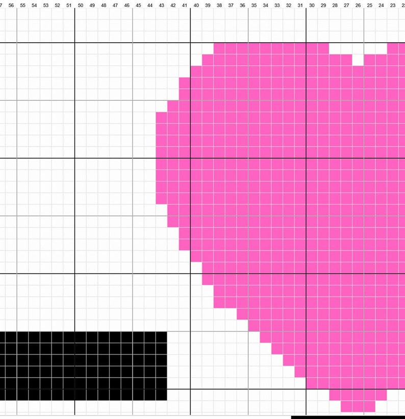 Love Heart Crochet Graph Pattern: Valentine's Throw Pillow (PDF Pattern ...