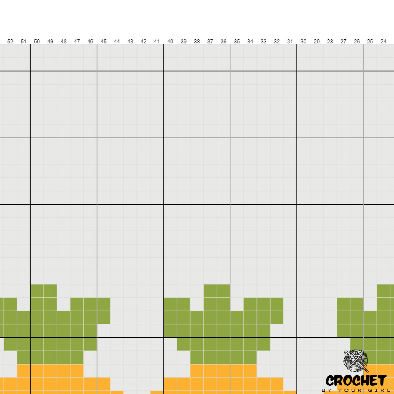 Easter Crochet Graph | Single Crochet Color Chart | Easter Throw Pillow ...