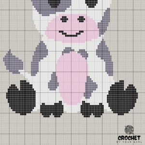 Baby Cow Graphgan 36" X 48" | Crochet Afghan Pattern | Crochet Graphgan ...