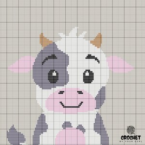 Baby Cow Graphghan | Baby Cow Half Double Crochet Afghan Pattern | Calf ...