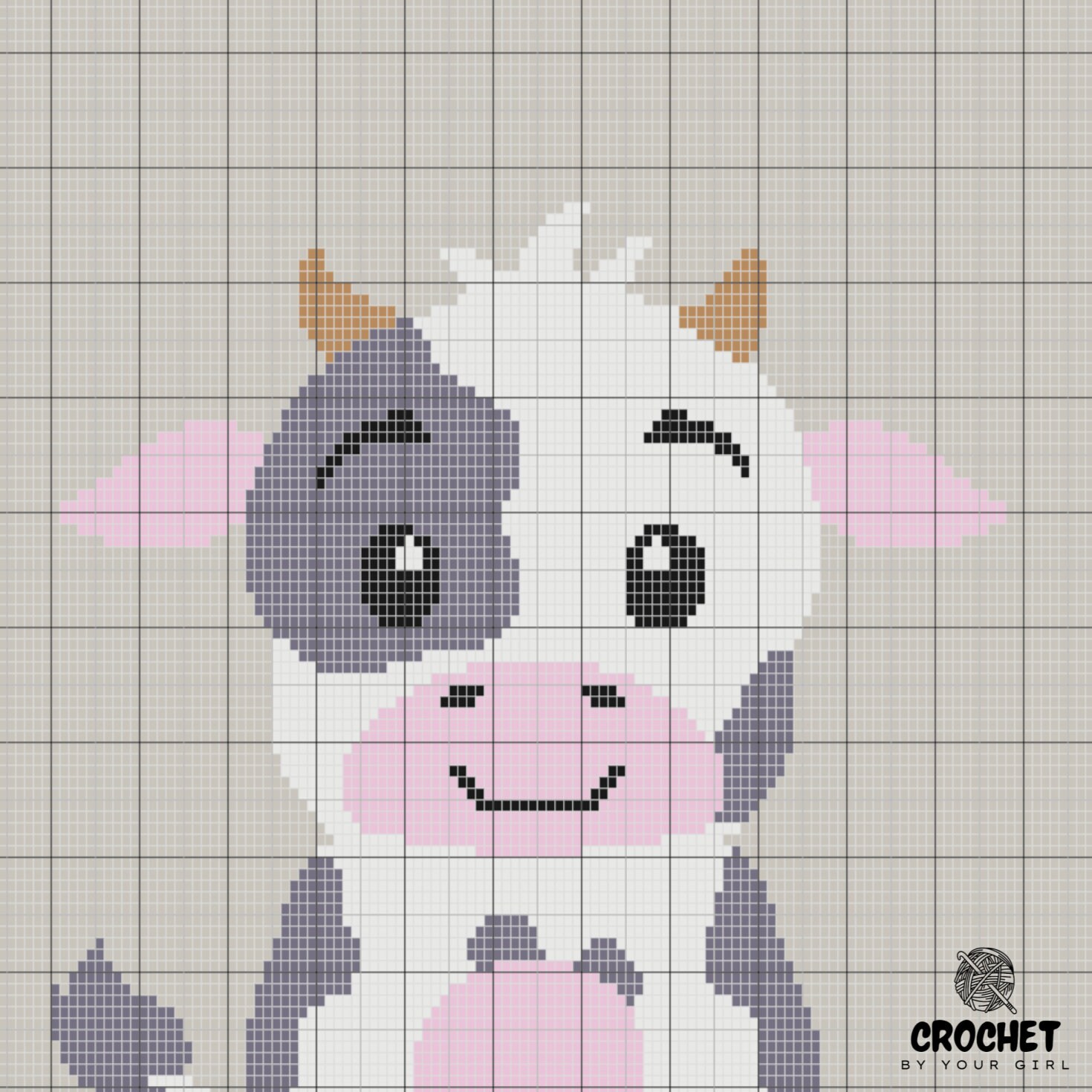 Baby Cow Graphghan Baby Cow Half Double Crochet Afghan Pattern Calf ...