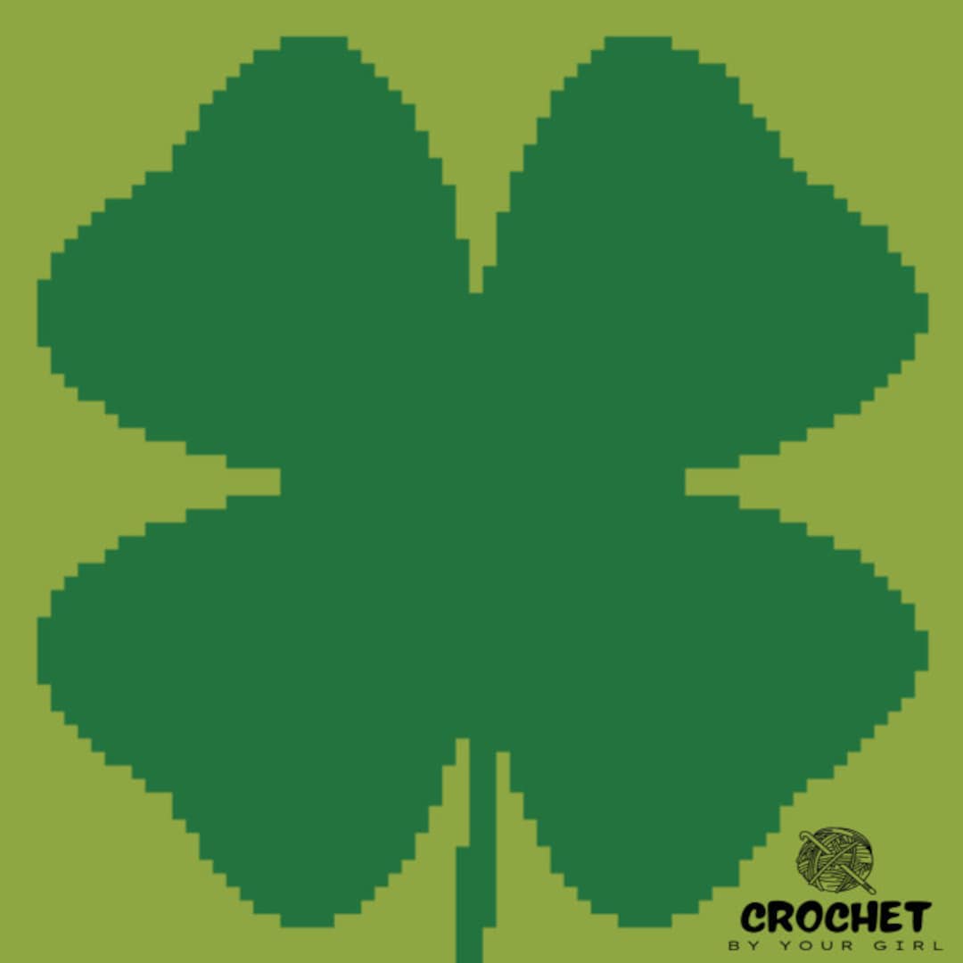 St. Patrick's Day Four-leaf Clover Crochet Graph | Single Crochet Color ...