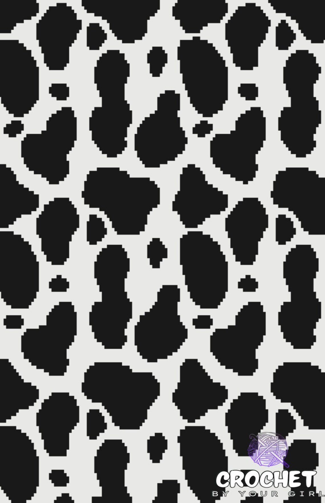 Cow Print Graphghan Pattern: Crochet Afghan (digital Download) 40"x60 ...