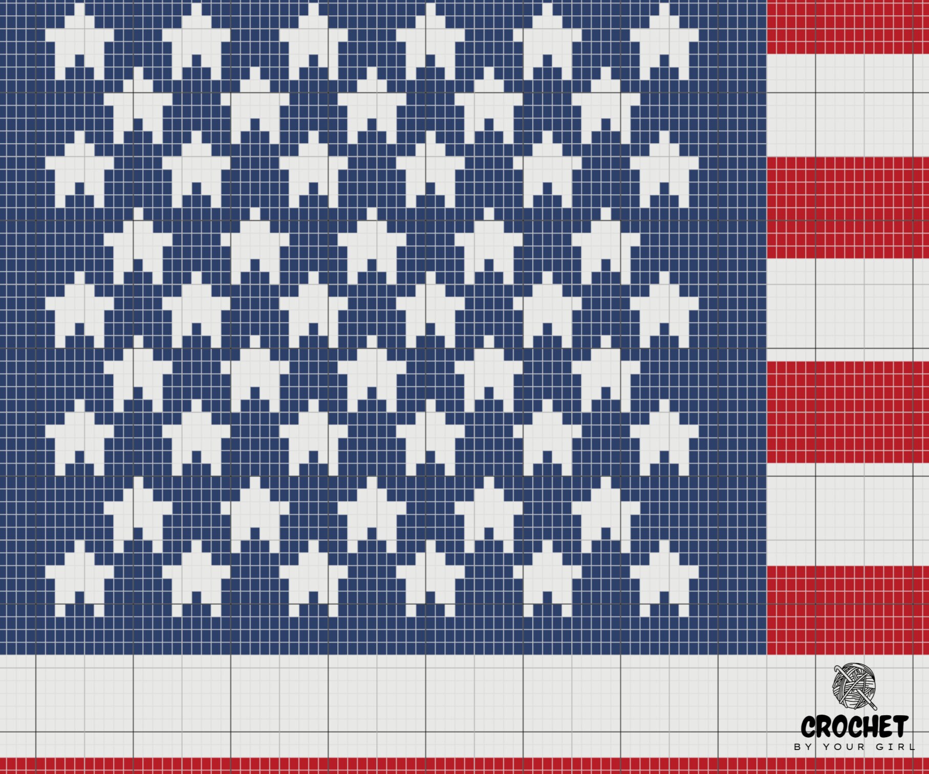 American Flag Crochet Afghan Pattern: Tapestry Graphgan (PDF Pattern ...