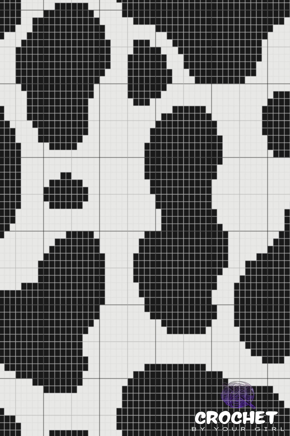 Cow Print Graphghan | Cow Spots Afghan Pattern | Cow Print Throw 40"x60 ...