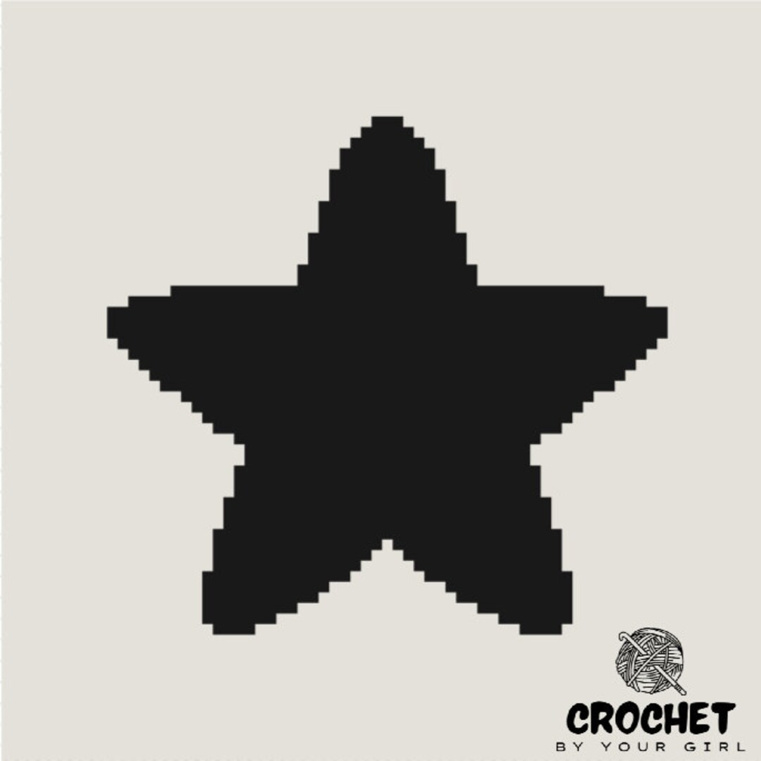 Star Crochet Graph | Single Crochet Color Chart | Throw Pillow | 4th of ...