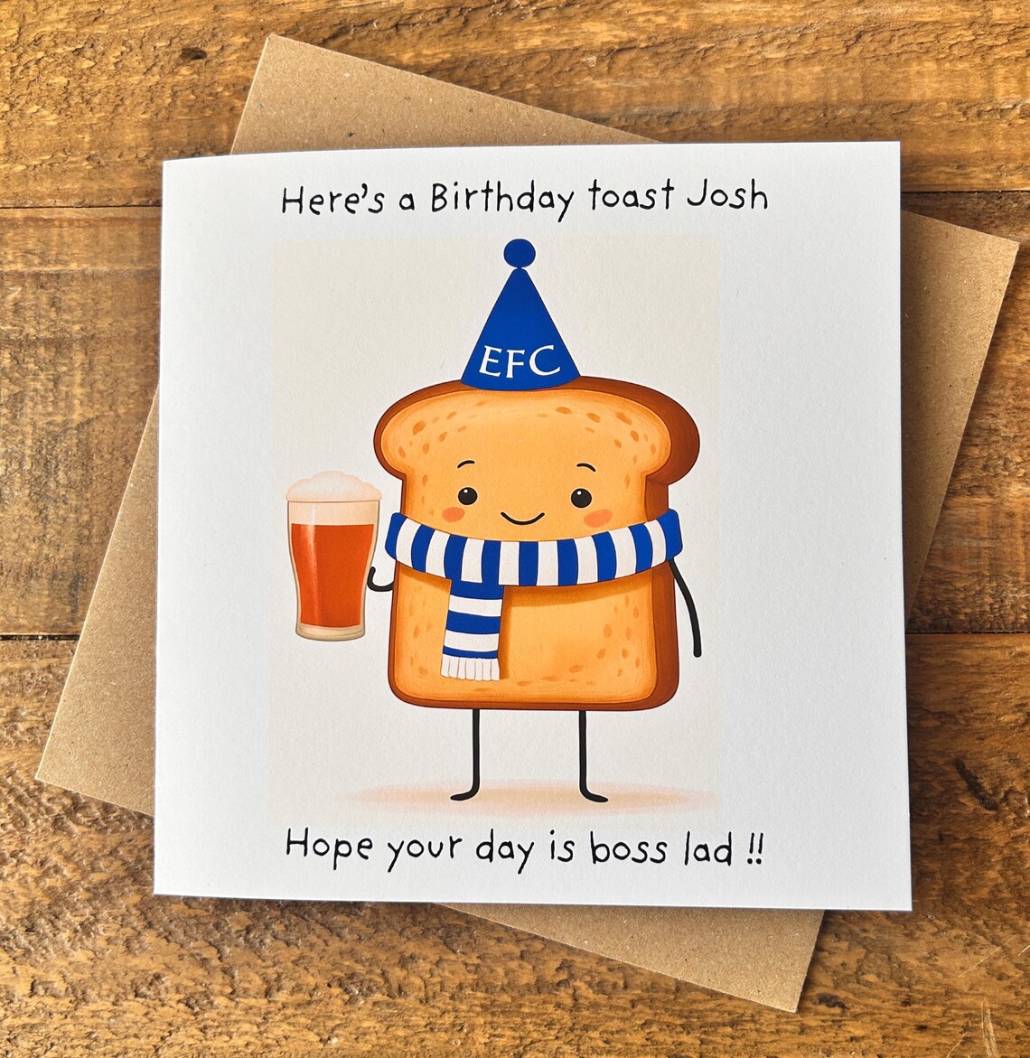 Personalised Funny Everton FC / Toffees / Beer Toast Football Birthday ...