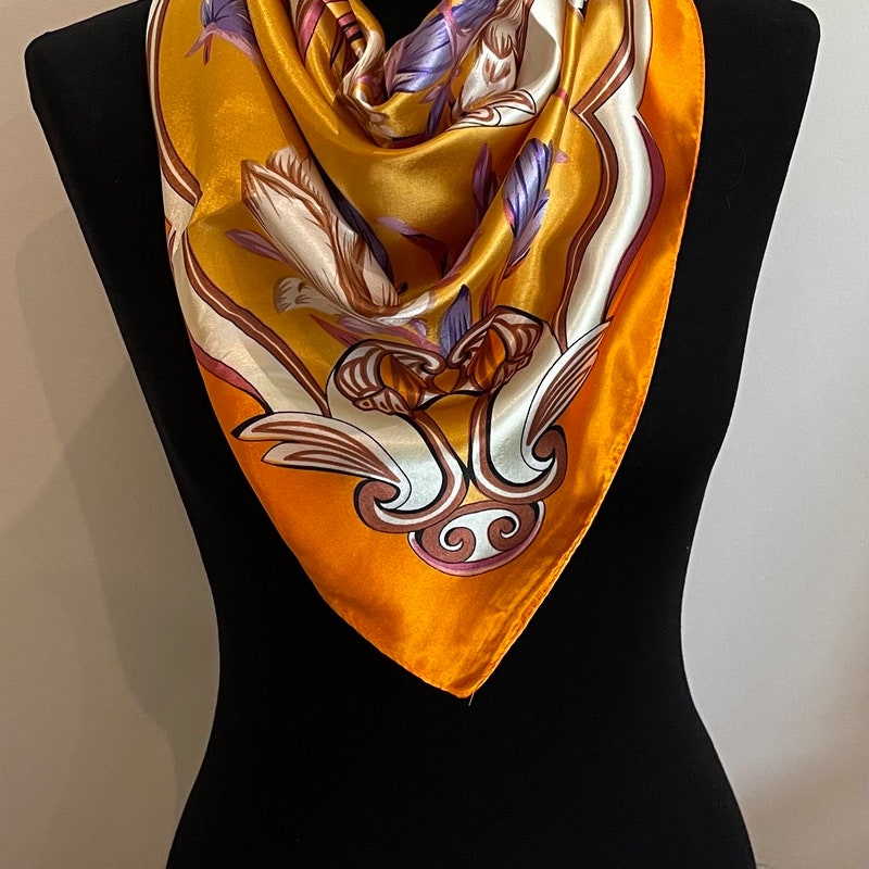 Orange Silk Scarf - Etsy