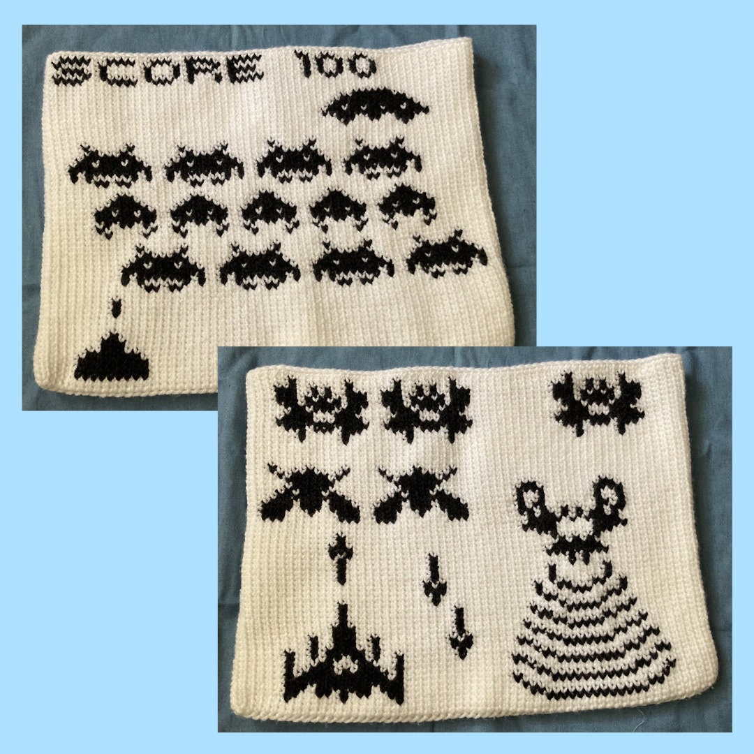 Retro Arcade Video Game Laptop Sleeve Tapestry Crochet Pattern PDF ...