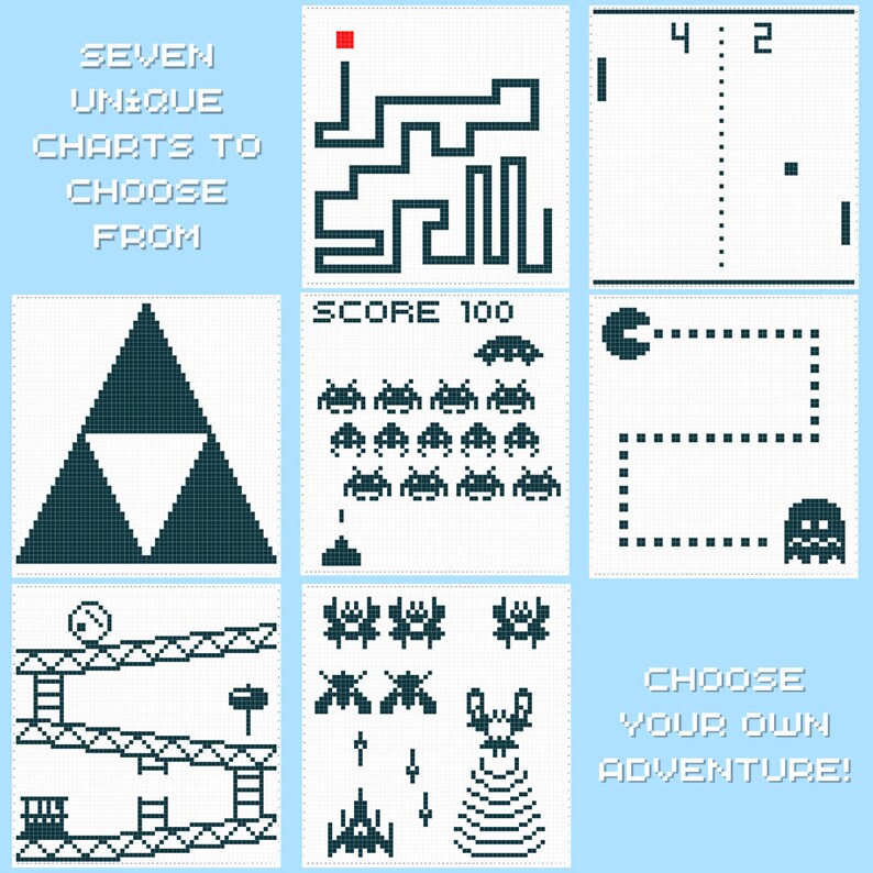 Retro Arcade Video Game Laptop Sleeve Tapestry Crochet Pattern PDF ...