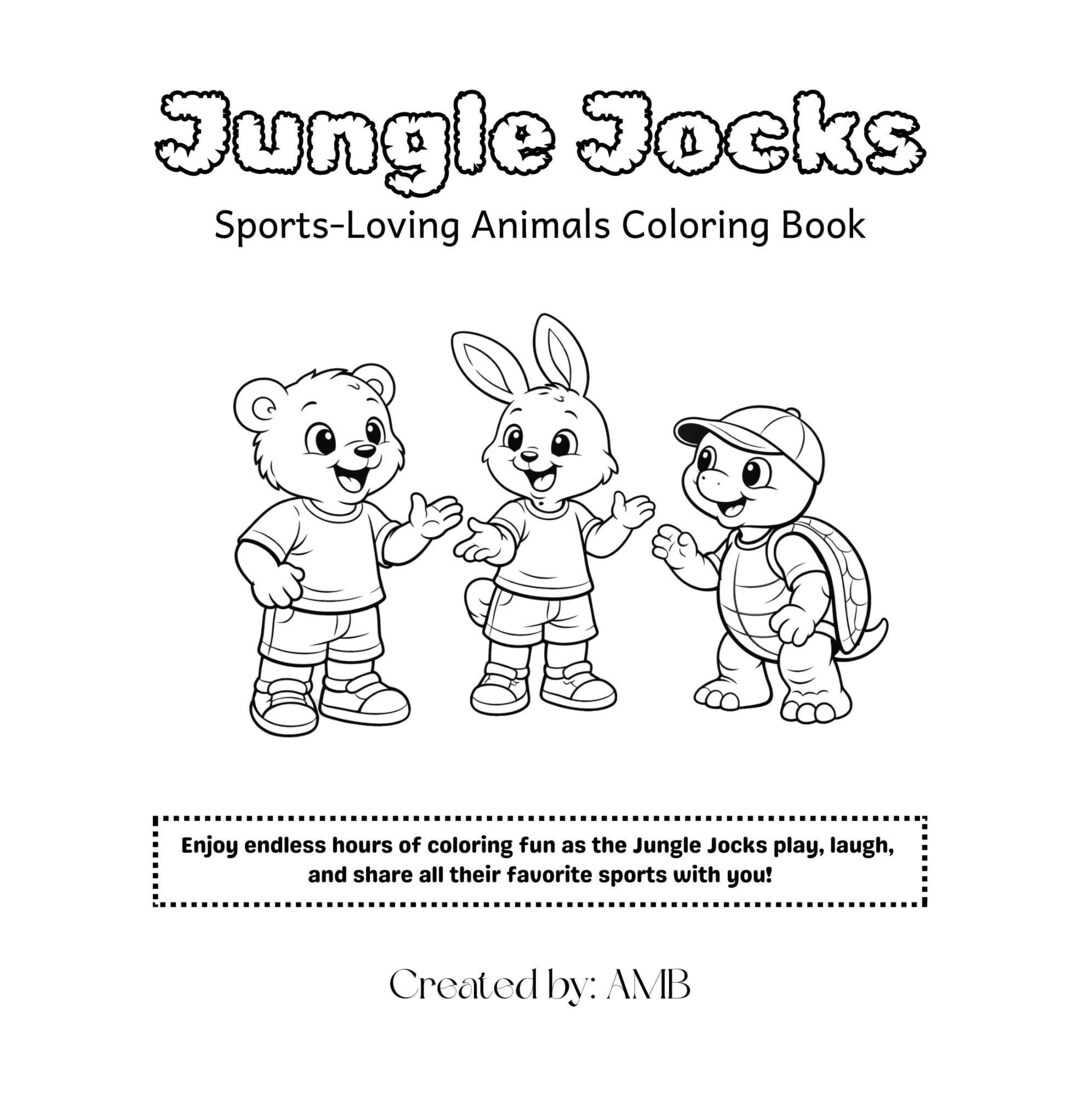 Kids Animal Sports Coloring Page Printable – Jungle Jocks Talking ...