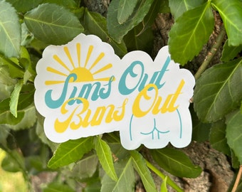 Suns Out Buns Out Sticker - Etsy