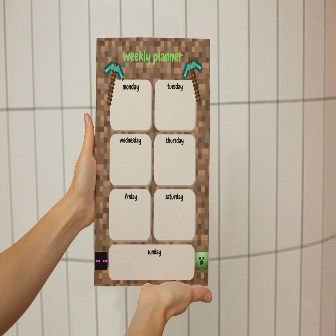 Minecraft Themed Digital Weekly Planner - Etsy