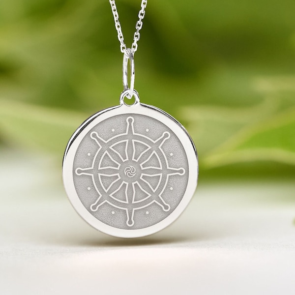 Dainty Dharma Wheel Necklace - Etsy