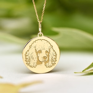 14k Solid Gold Poodle Necklace • Dainty Poodle Dog Pendant ...