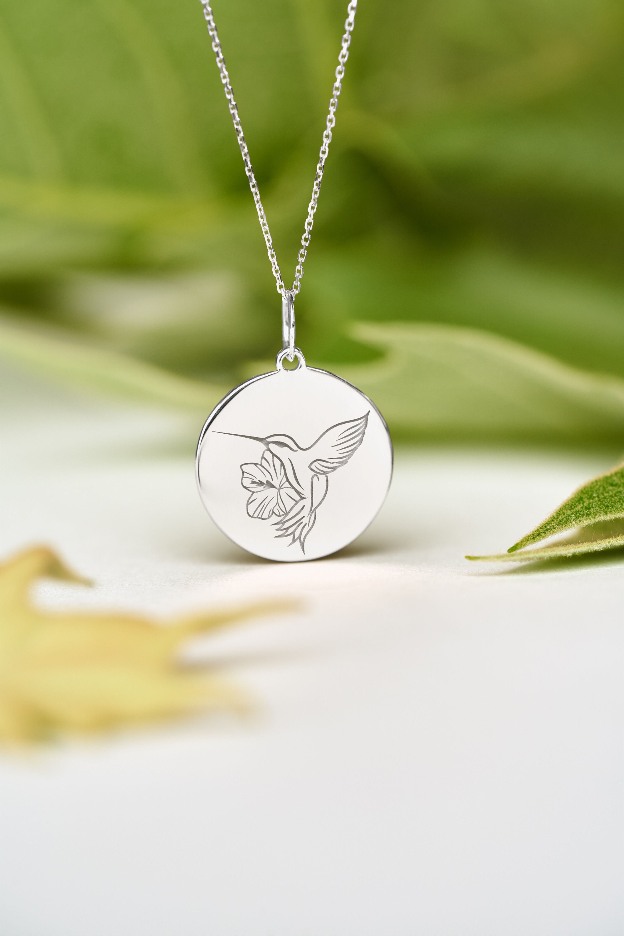 Sterling Silver Hummingbird Necklace • Dainty Hummingbird Pendant ...