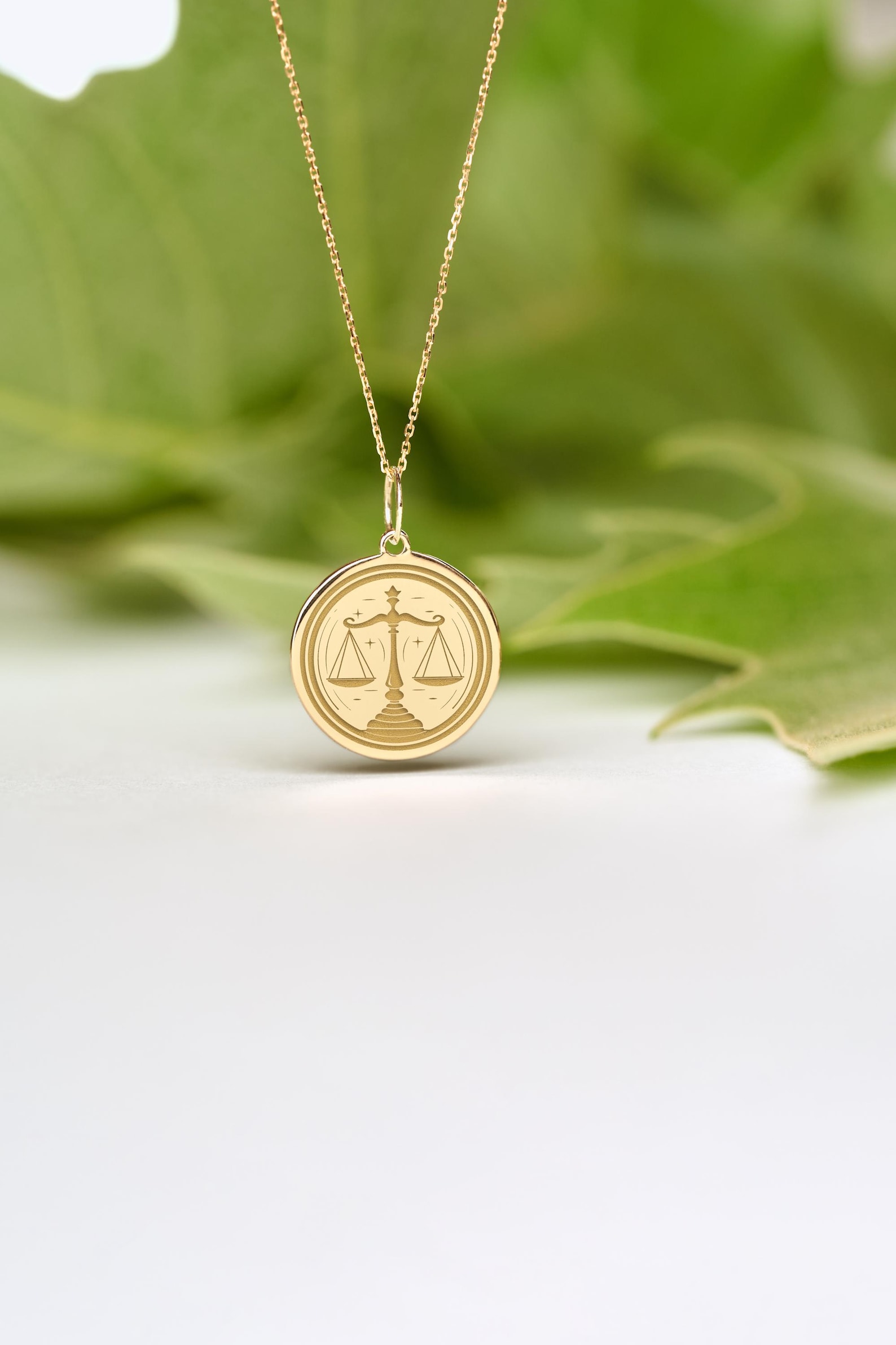 Personalized Gold Scale of Justice Necklace • 14K Solid Gold Law School ...