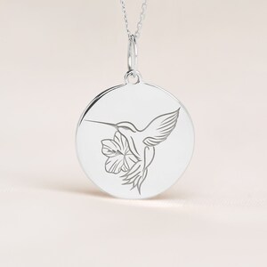 Sterling Silver Hummingbird Necklace • Dainty Hummingbird Pendant ...