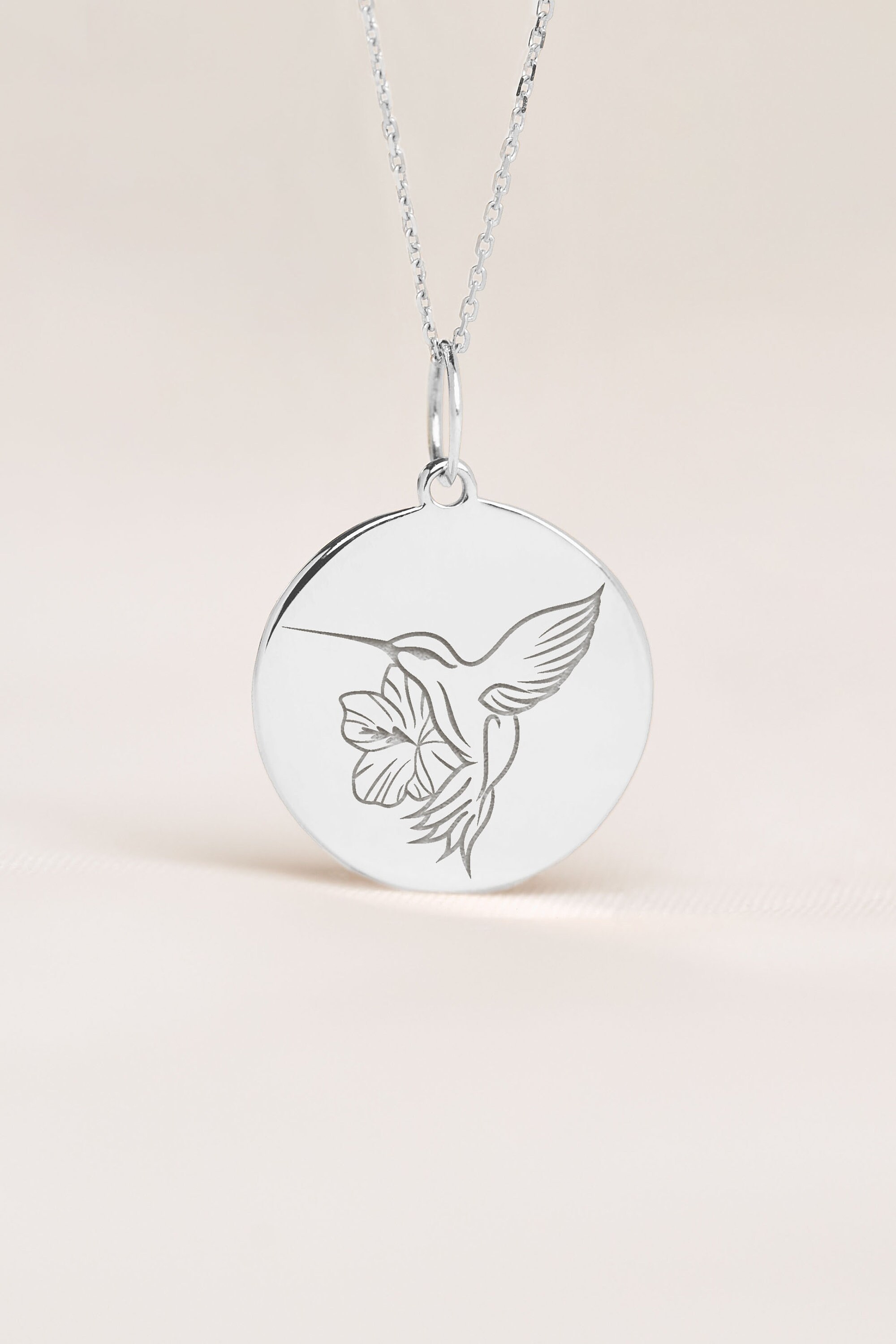 Sterling Silver Hummingbird Necklace • Dainty Hummingbird Pendant ...
