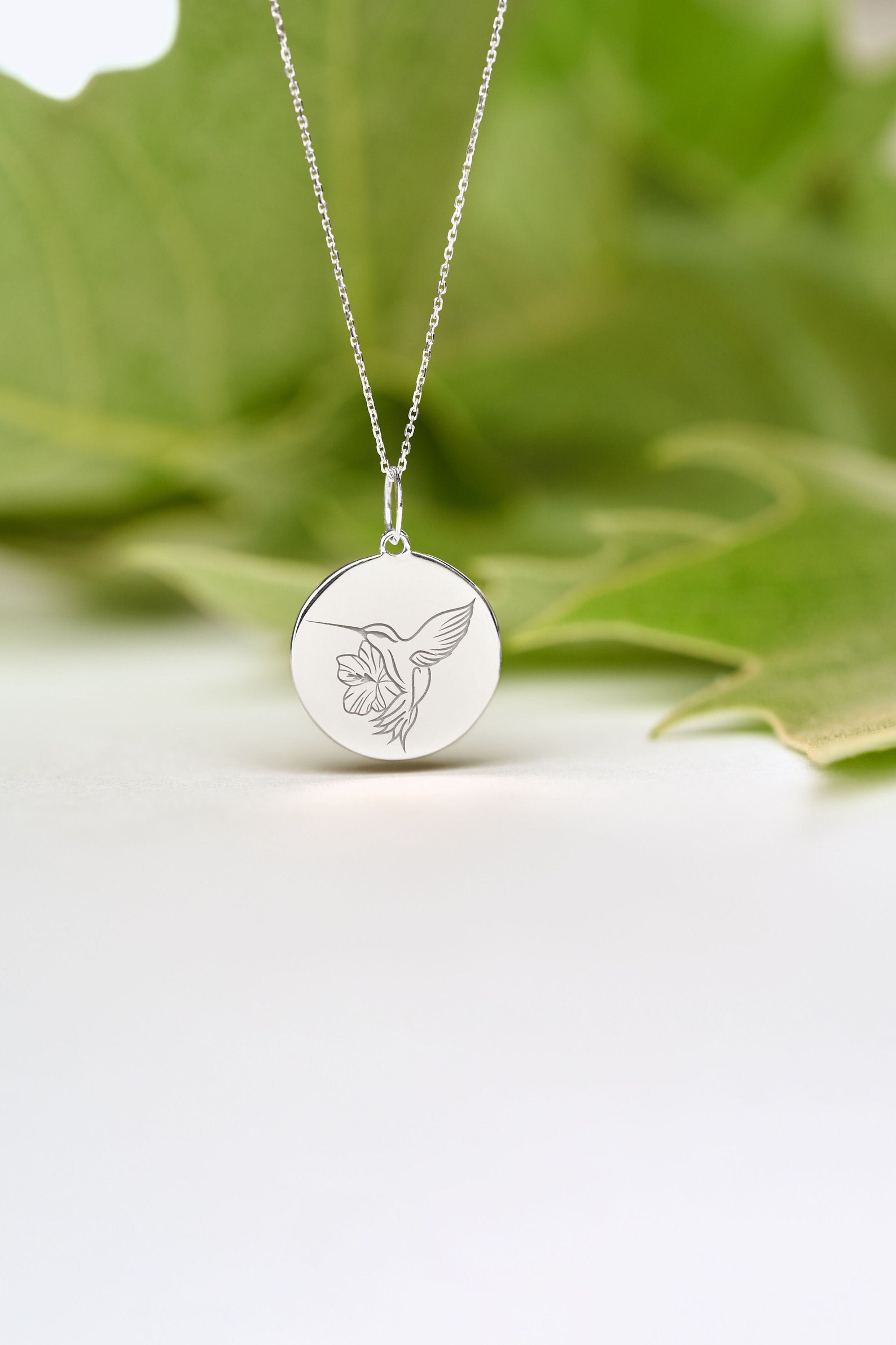 Sterling Silver Hummingbird Necklace • Dainty Hummingbird Pendant ...
