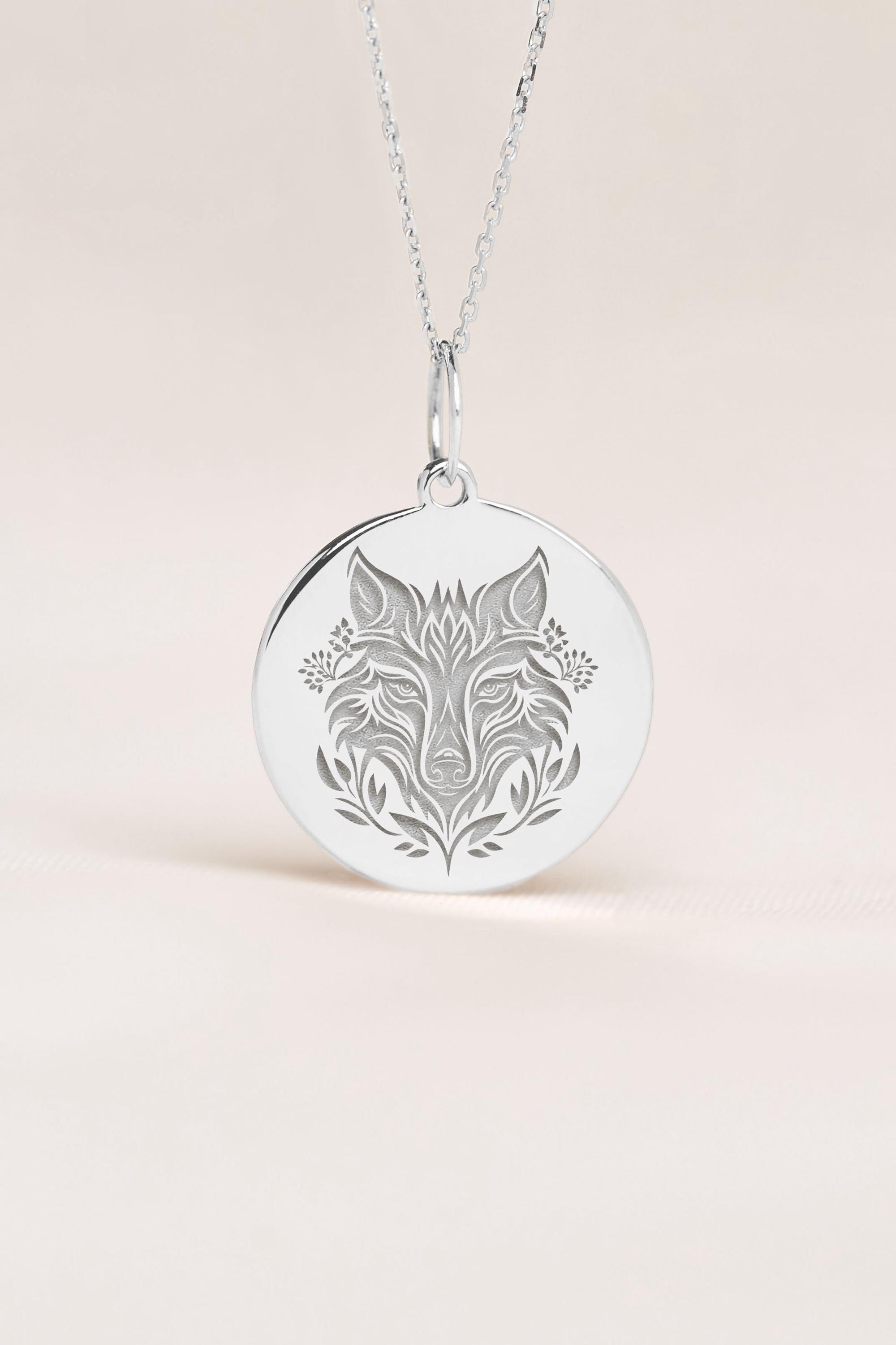 Sterling Silver Wild Wolf Necklace • Dainty Norse Symbol Pendant ...