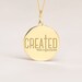 14k Solid Gold Bible Verse Necklace • “CREATED With A Purpose Charm ...
