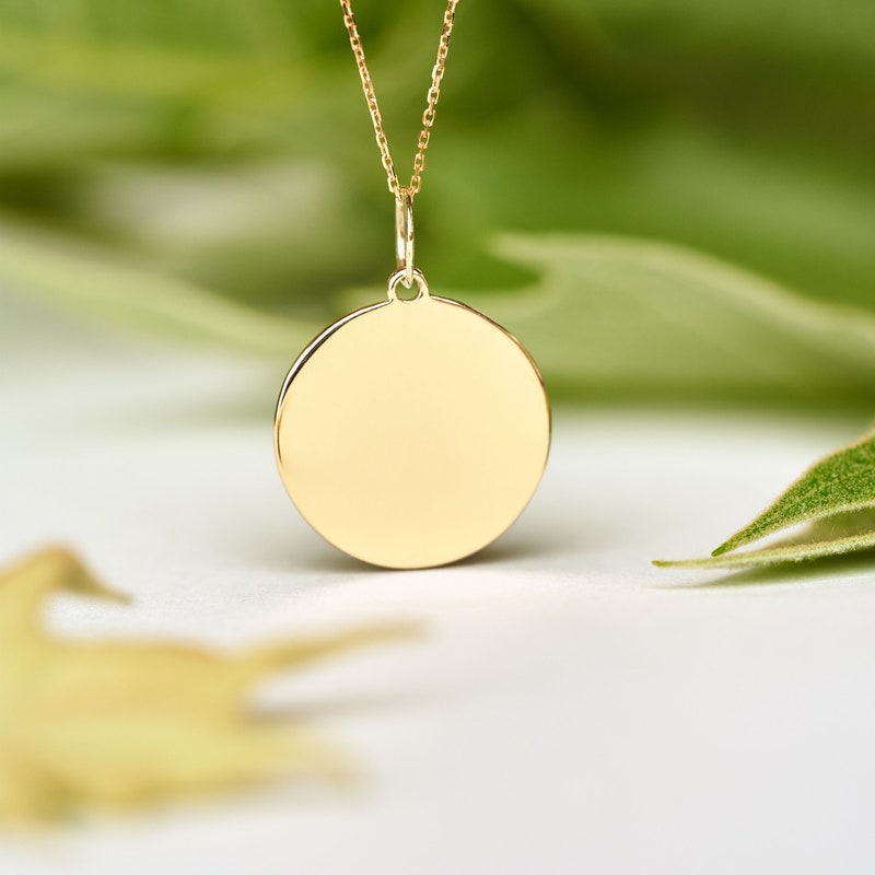 Gold Disc Pendant - Etsy