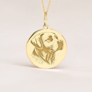 14k Solid Gold Labrador Retriever Necklace • Dainty Labrador Retriever ...