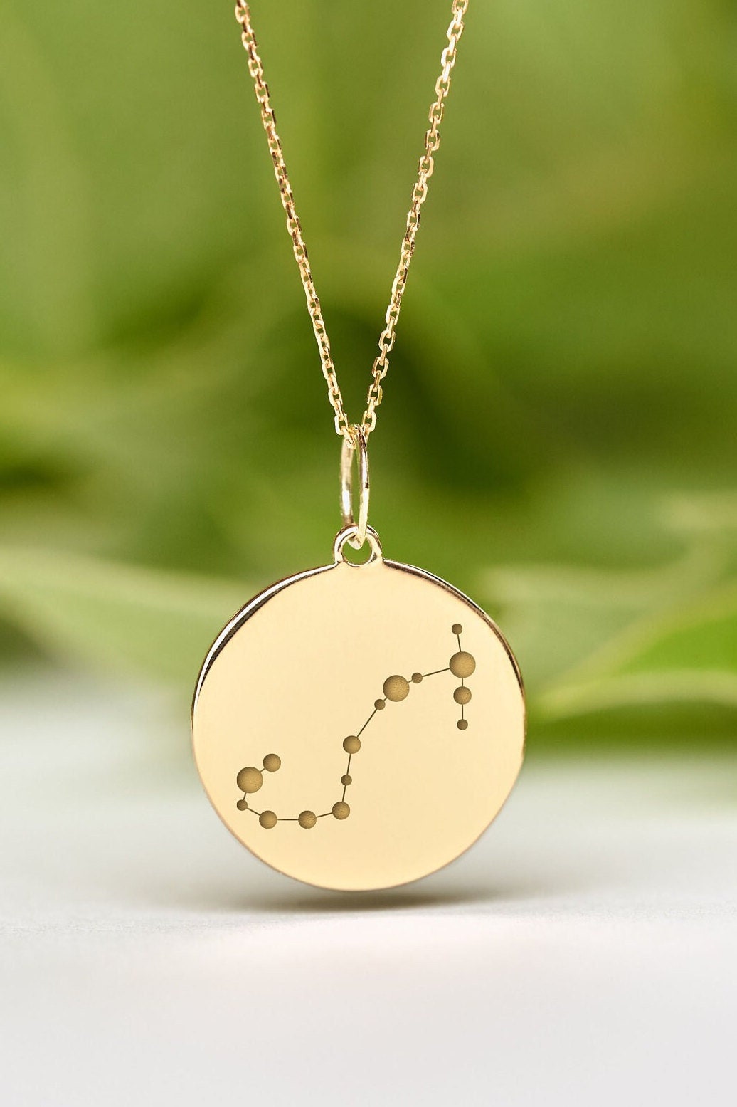 14k Solid Gold Scorpio Constellation Necklace • Dainty Scorpio Pendant ...