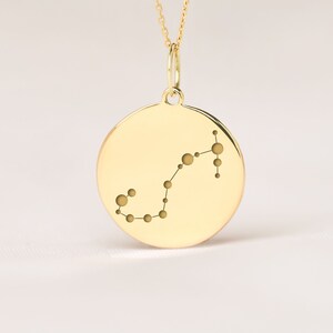 14k Solid Gold Scorpio Constellation Necklace • Dainty Scorpio Pendant ...