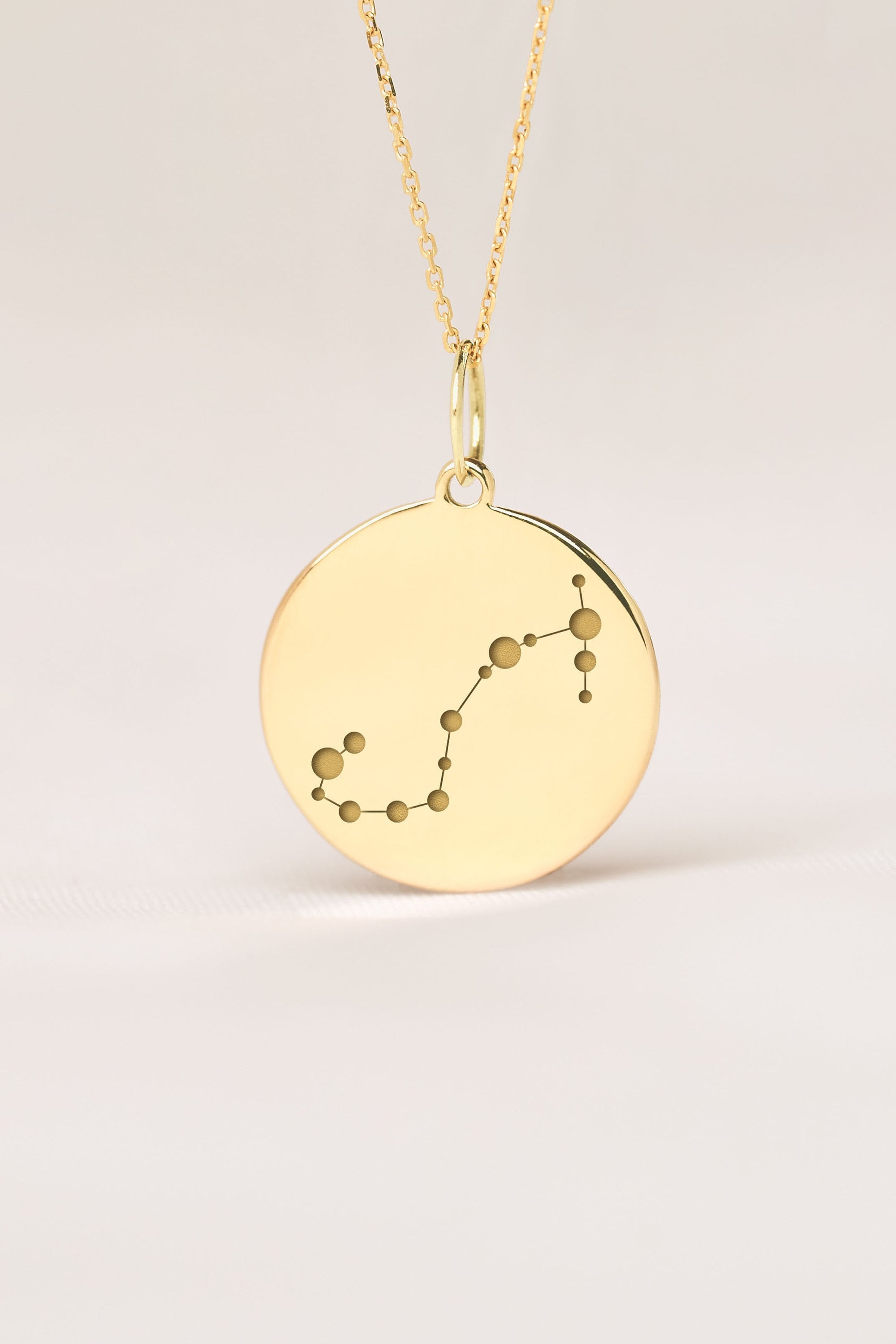 14k Solid Gold Scorpio Constellation Necklace • Dainty Scorpio Pendant ...