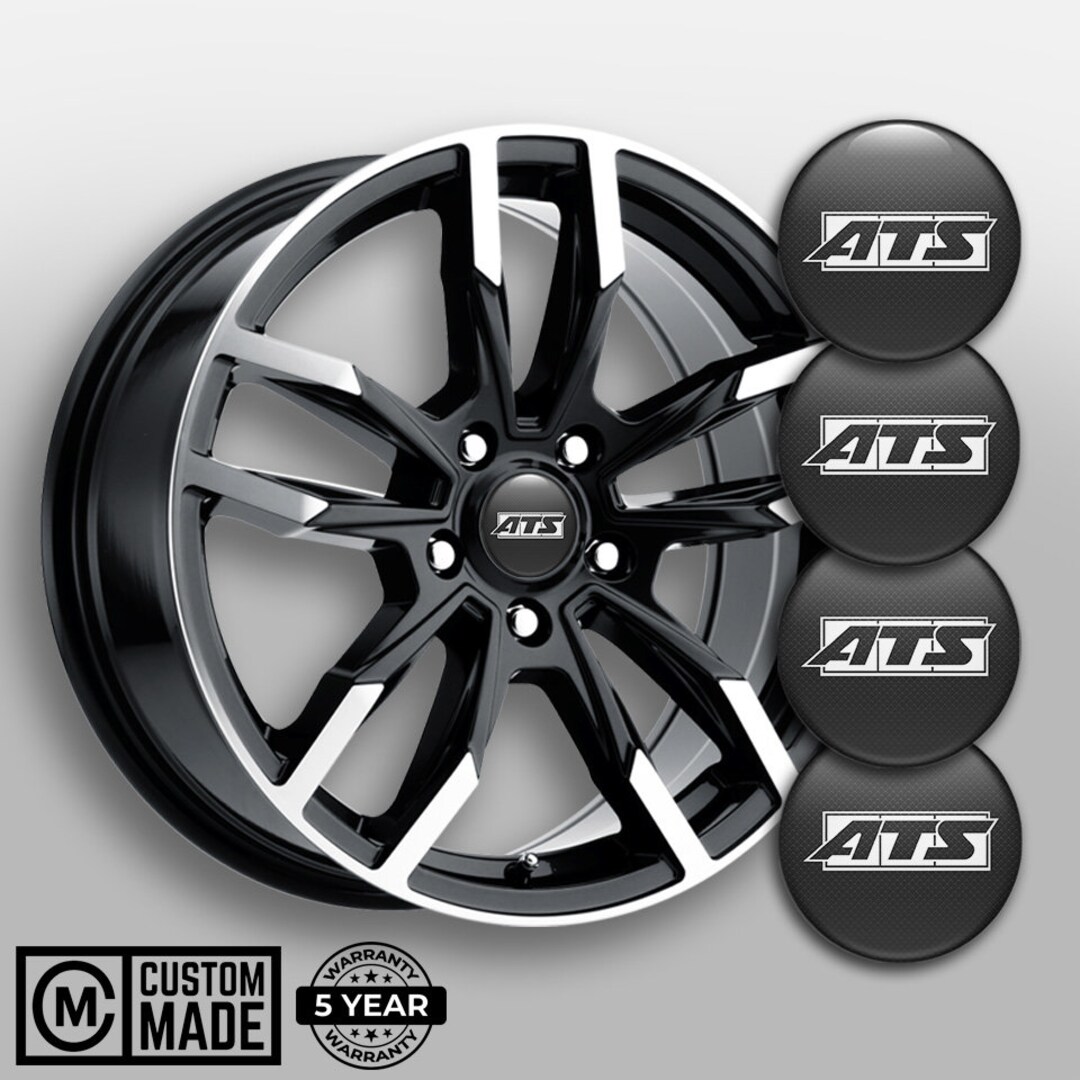 4xall Sizes 3D ATS Carbon Print Logo Domed Stickers for Wheel Center ...