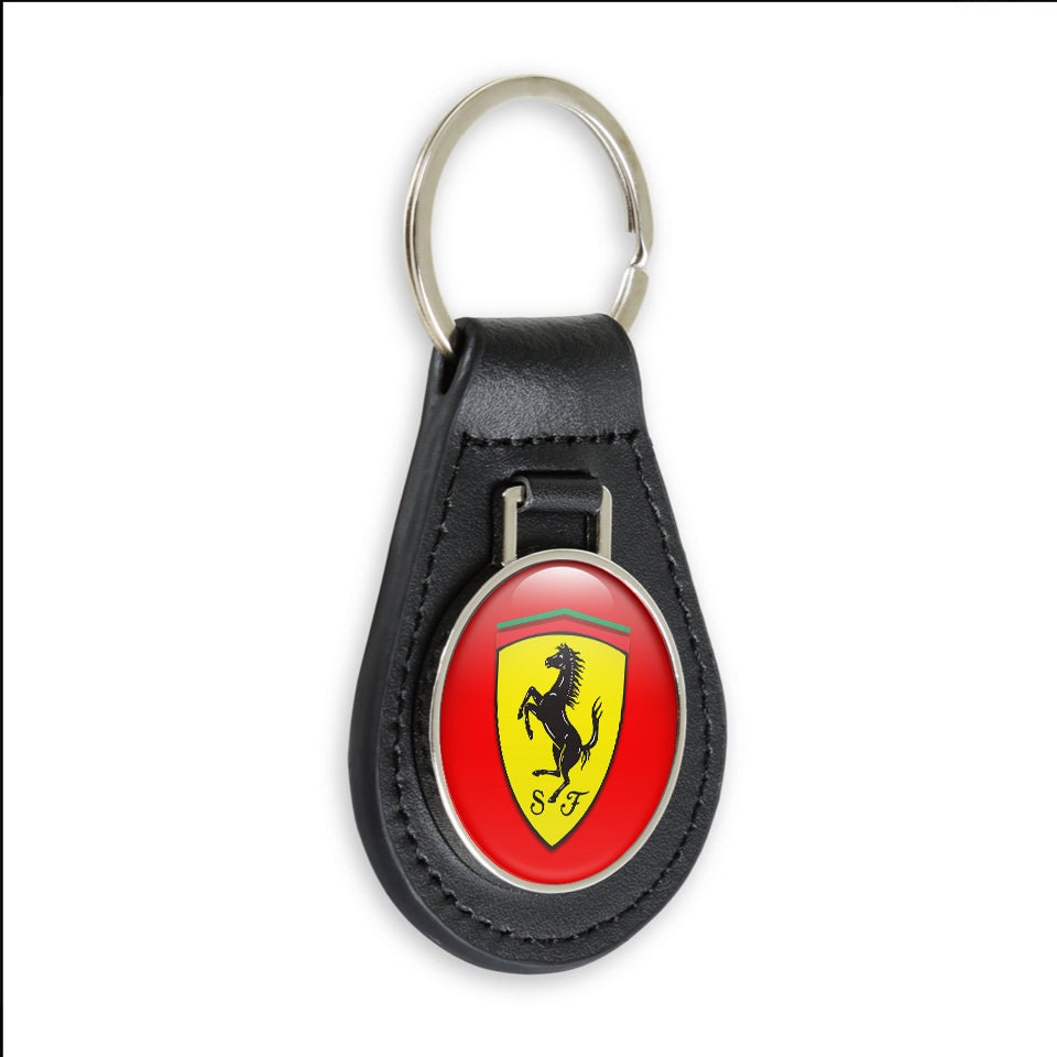 FERRARI Leather Handmade Keychain Car Custom Gift for Men Accessories ...