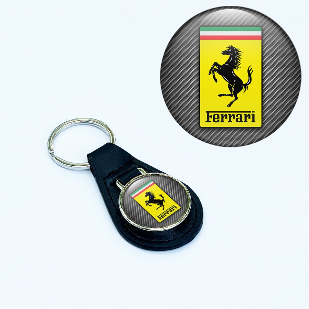 FERRARI Leather Handmade Keychain Car Custom Gift for Men Accessories ...