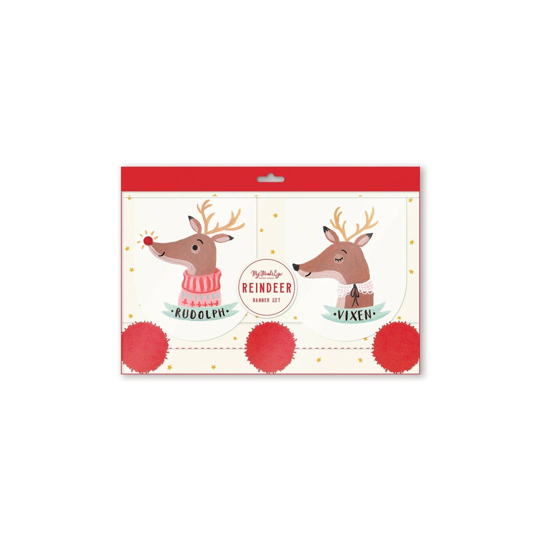 Dear Rudolph Reindeer Banner Set OCT23 S9246 Christmas Holiday Party ...