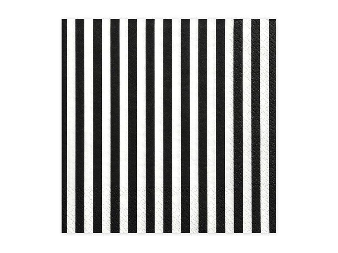 Square Black Striped Paper Napkins 20 Pk JN23 S5071 - Etsy