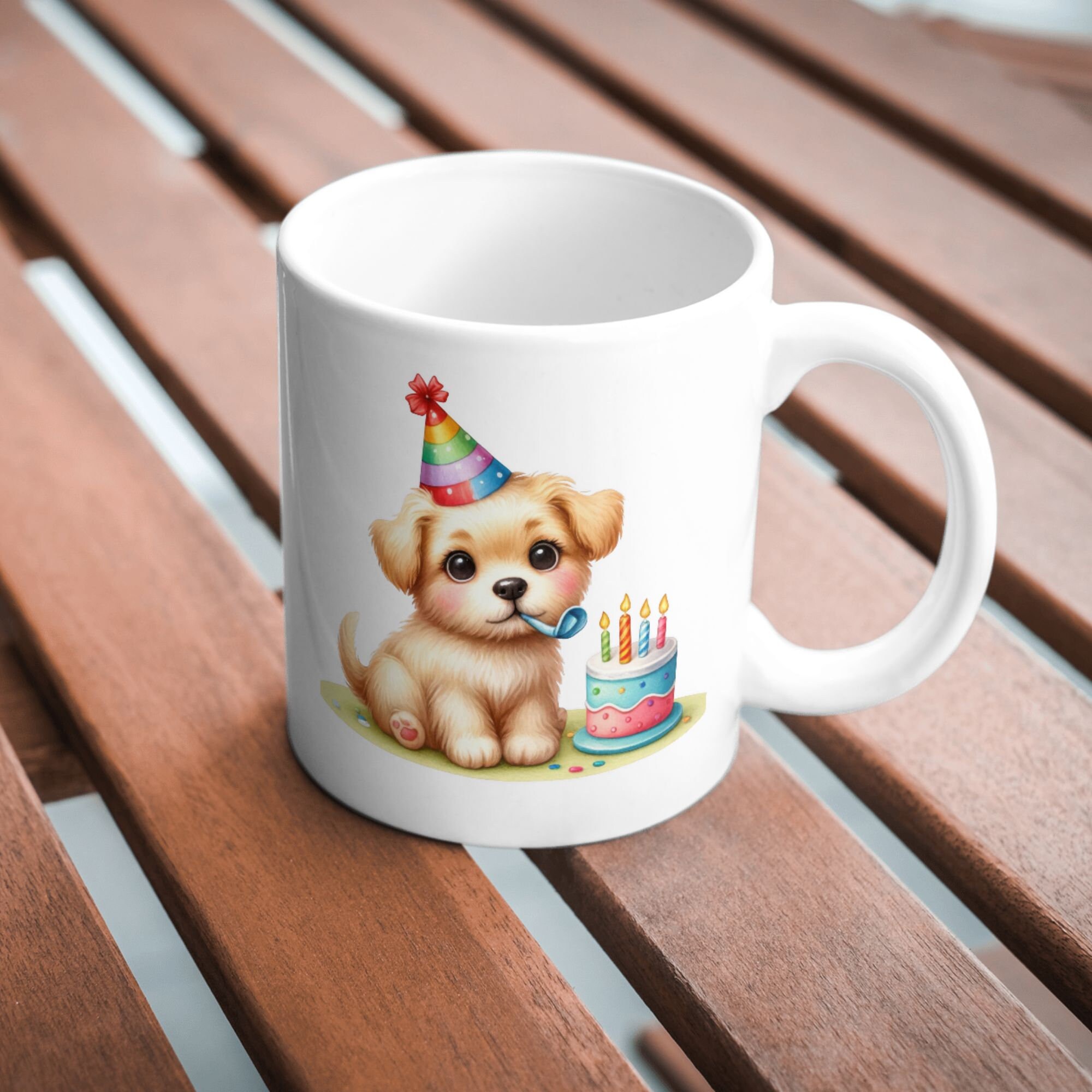 Cute Birthday Puppy Clip Art Set 25 PNG 300 DPI Adorable Puppy Party ...